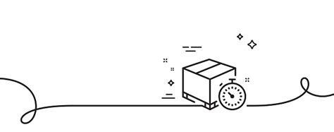 Shipping Tracking Line Icon Delivery Timer Continuous Line With Curl Vector Stock Illustration
