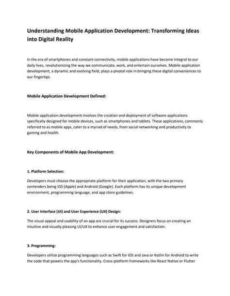 Complete Guide To Mobile App Development Pdf