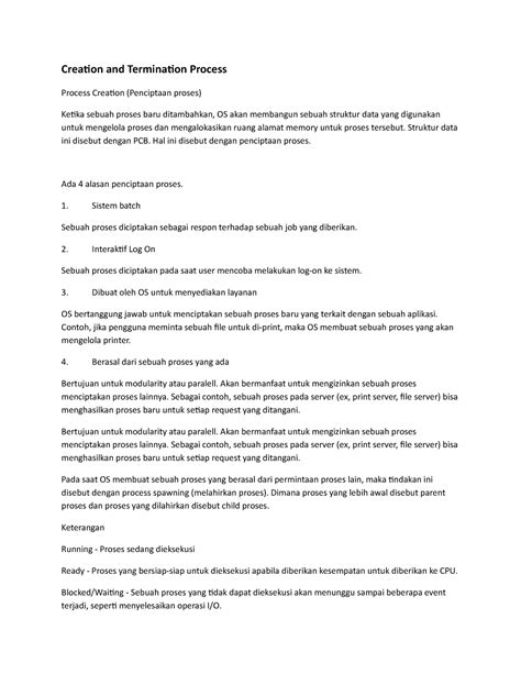 Creation And Termination Process Creation And Termination Process
