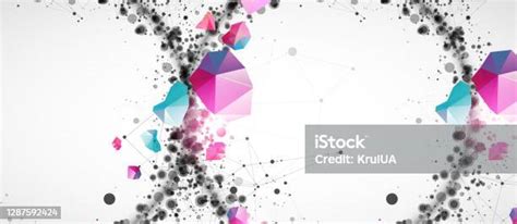 점과 선을 연결하는 과학 기술 프레젠테이션을 위한 템플릿입니다 플렉서스 스타일 배경 초현대적에 대한 스톡 벡터 아트 및 기타 이미지 초현대적 추상적인 Dna Istock