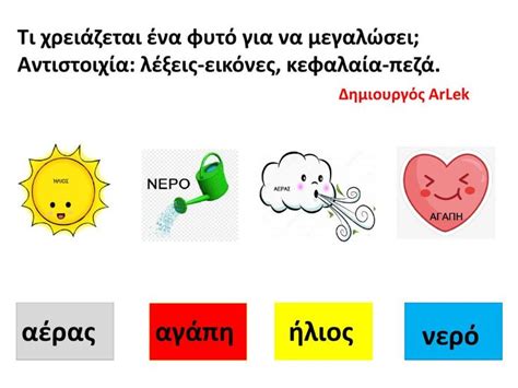 Τι χρειάζεται το φυτό για να μεγαλώσει Worksheet