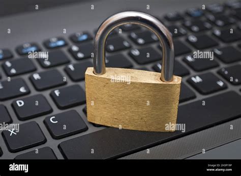 Cyber Safety Concept Lock On Computer Keyboard Stock Photo Alamy