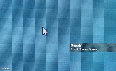 Generic Mouse Cursor Pointer On A Desktop Pc Monitor Computer Teal Display Screen Detail Closeup