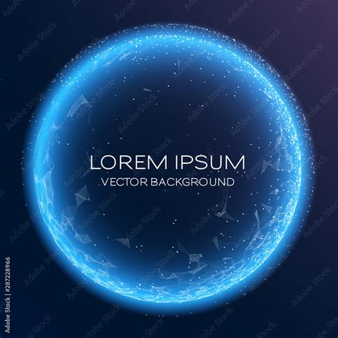 Abstract Vector Colorful Mesh Sphere On Black Background Big Data