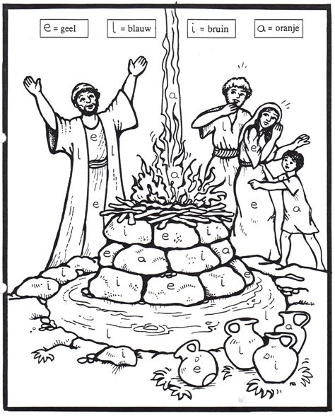 Elijah And The Prophets Of Baal Coloring Page Milliken Darlene