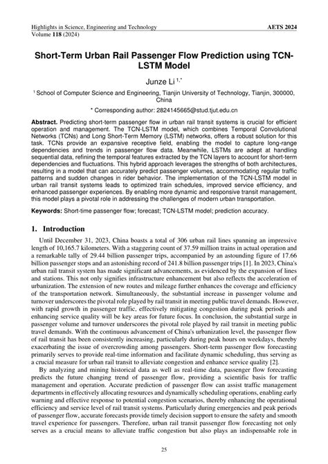 Pdf Short Term Urban Rail Passenger Flow Prediction Using Tcn Lstm Model