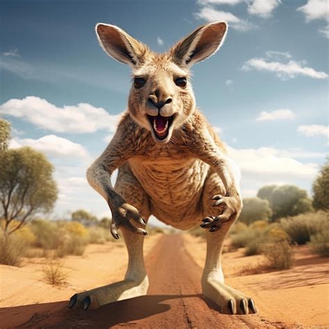 Premium Ai Image Illustration Of Kangaroo With Jelly Jiggly Legs Cant