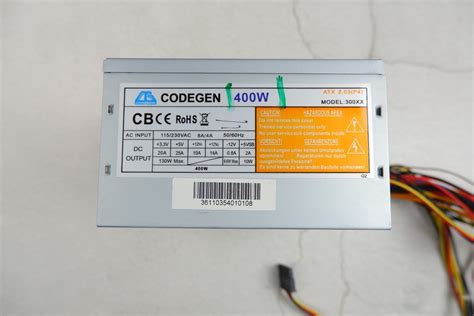 Codegen 400w Atx Számítógép Tápegység 6 Pin Vga Tápcsatlakozó 2