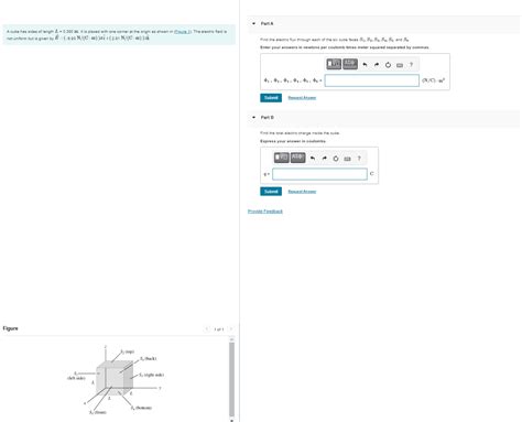 Solved A Cube Has Sides Of Length L M It Is Placed Chegg