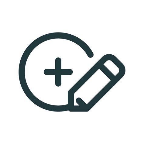 Add Note Button Concept Illustration Line Icon Design Editable Vector