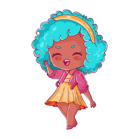 Vector Cartoon Chibi Girl Character Isolated Illustration Stock Vector Illustration Of