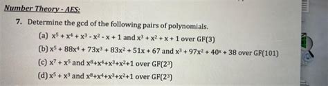 Solved 7 Determine The Gcd Of The Following Pairs Of