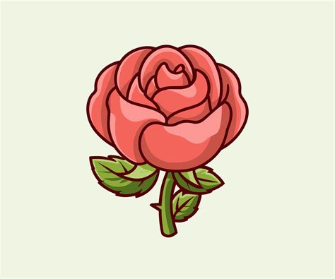 Vector Cute Rose Illustration Cartoon Flat Isolated 36166700 Vector