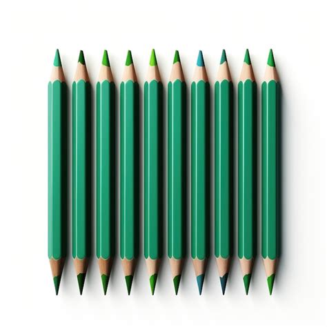 Premium Vector Green Color Pencil Gradient Vector White Background Isola