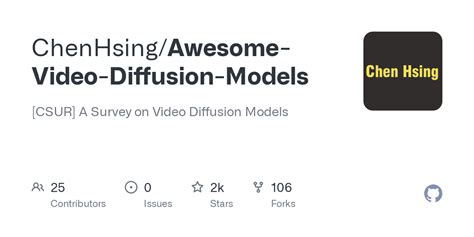 Github Chenhsing Awesome Video Diffusion Models Csur A Survey On Video Diffusion Models