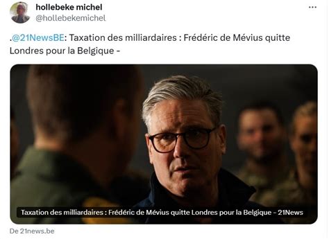 Taxation Des Milliardaires Frédéric De Mévius Quitte Londres Pour La Belgique 21news