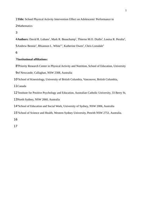Pdf Effects Of A School Based Physical Activity Intervention On Adolescents Performance In