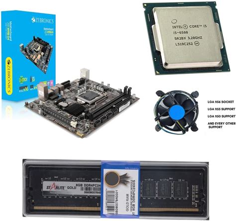 Buy Zebr0nics H110 Atx Motherboard Combo Kit I5 6th