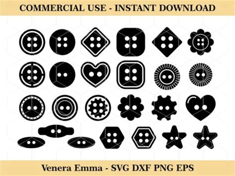 Buttons Svg Bundle Love Star Button Shape Cut Files Vectorency