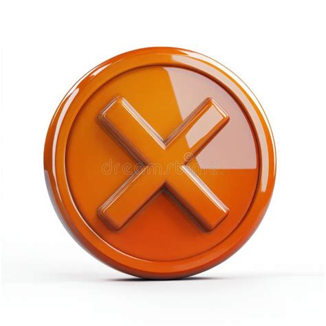 Bold Orange Circular Button With A Prominent Cross Symbol Perfect For