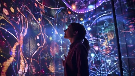 Premium Ai Image A Researcher In A Digital Hub Analyzing Complex Genetic Data On Interactive