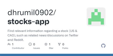 github dhrumil0902 stocks app find relevant information regarding a