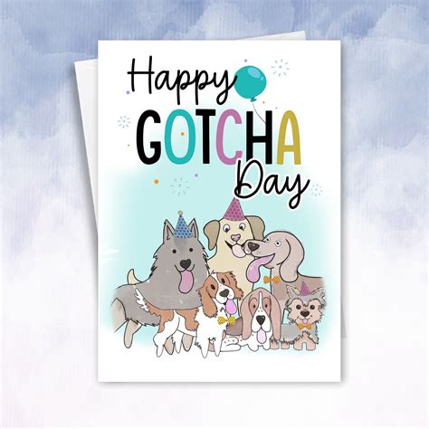 Happy Gotcha Day New Dog Pet Card Squidgemakes