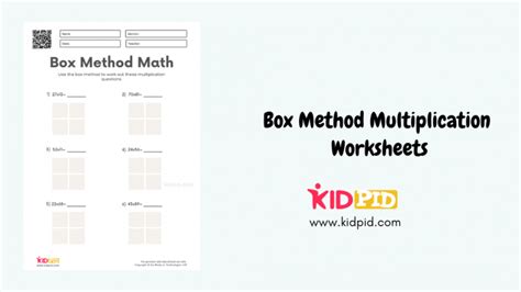 Box Method Multiplication Worksheets For Digit Numbers Kidpid