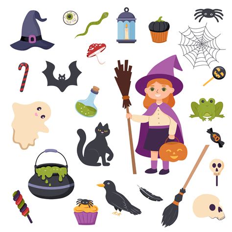Set Of Halloween Objects 31714871 Vector Art At Vecteezy