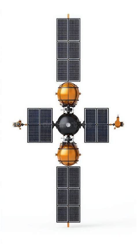 A Modern Satellite With Solar Panels Designed For Space Exploration And Communication Technology