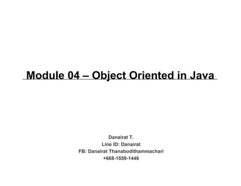 Java Programming 04 Object Oriented In Java Ppt