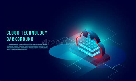 Cloud Data Storage 3d Isometric Infographic Illustration Landing Page