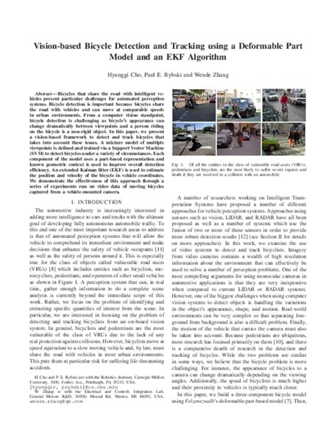 pdf vision based bicycle detection and tracking using a deformable part model and an ekf