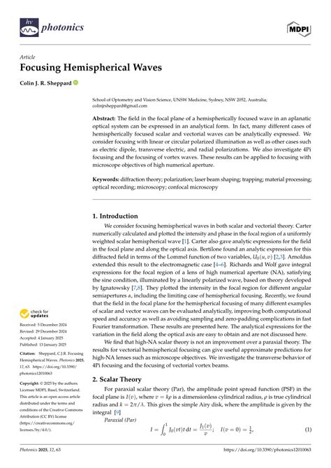 Pdf Focusing Hemispherical Waves