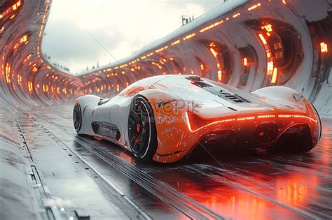 도로에서 화이트 스포츠카