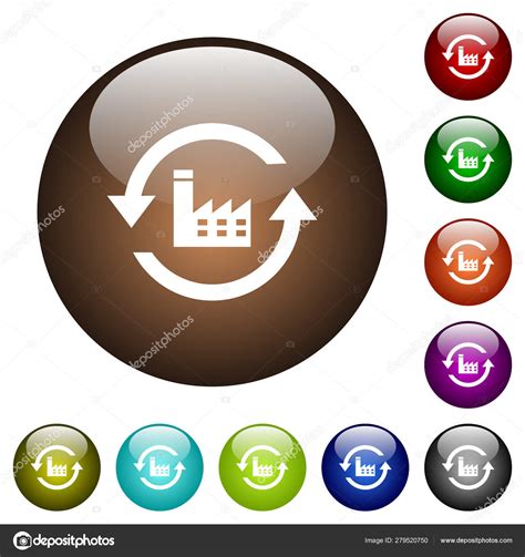 Reset To Factory Defaults Color Glass Buttons Stock Vector By Renegadehomie