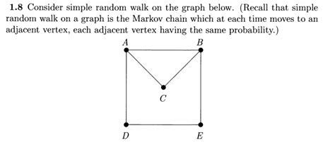 solved 1 8 consider simple random walk on the graph below