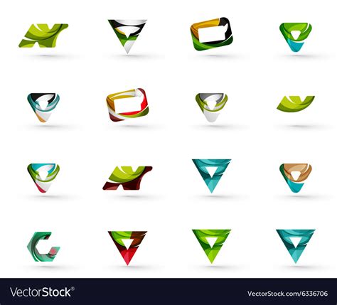 Set Of Various Geometric Icons Rectangles Vector Image