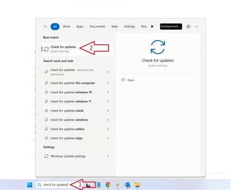 In The Search Bar Enter “ Check For Updates ” Step 1 And Then Choose “ Best Match Result