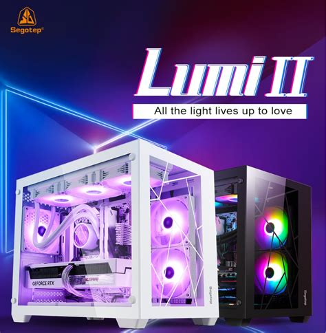 Segotep Lumi Ii Black Lumi White Matx M Atx Pc Gaming Case Chassis Casing Argb Fan