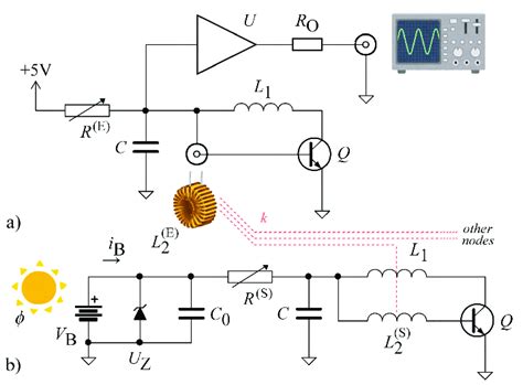Schematics Of The Physically Realized Circuits A Exciter Node E L Download Scientific
