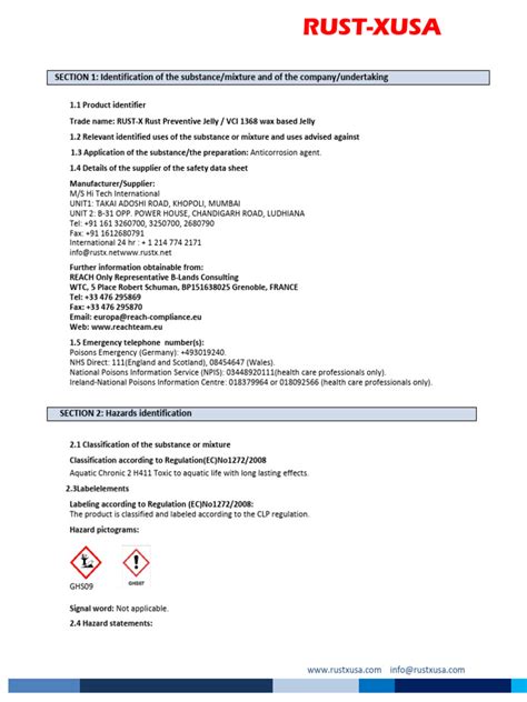 Sds Vci 1368 Jelly Pdf Dangerous Goods Toxicity