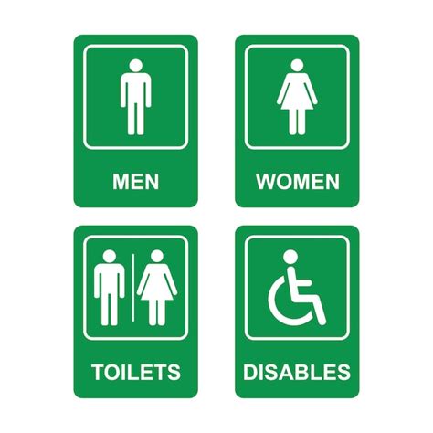 화장실 표지 Wc 상징 위생 위생 프리미엄 벡터