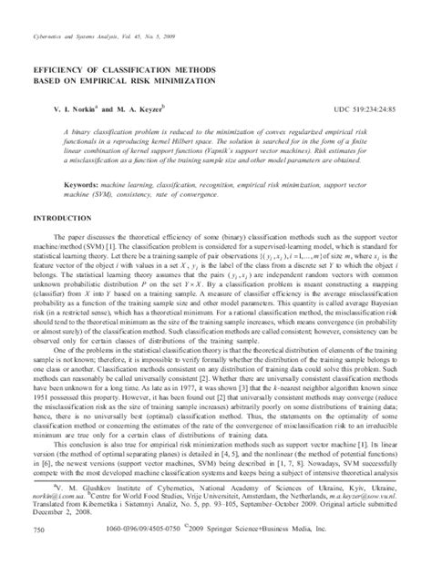 Pdf Efficiency Of Classification Methods Based On Empirical Risk Minimization