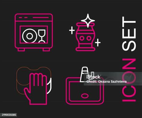 세면대 청소 서비스 꽃병 및 식기 세척기 아이콘을 설정합니다 벡터 가사 집안일에 대한 스톡 벡터 아트 및 기타 이미지 가사 집안일 가정 생활 개수대 Istock