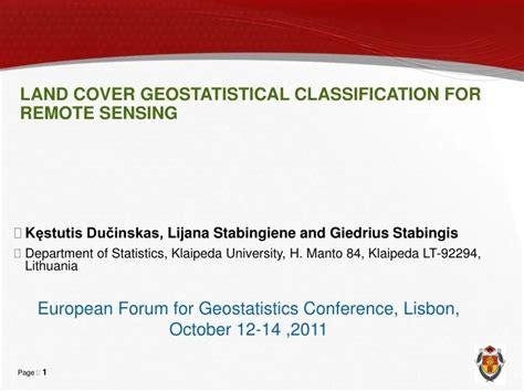 Ppt Geostatistical Classification For Remote Sensing Imagery Analysis Powerpoint Presentation