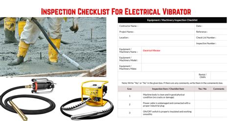 Electrical Vibrator Inspection Checklist