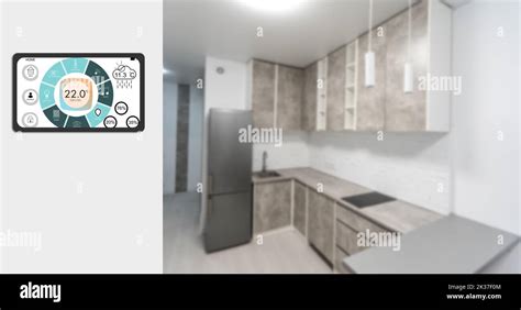 Smart Home Technology Interface On Smartphone App Screen With Augmented Reality Ar View Of