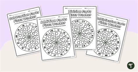 Pizza Math Fact Fluency Tracker Teach Starter