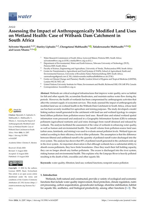 Pdf Assessing The Impact Of Anthropogenically Modified Land Uses On